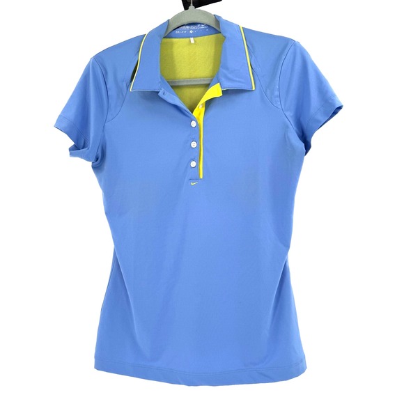 Nike | Tops | Womens Nike Golf Polo Shirt Small Blue Drifit Tennis ...